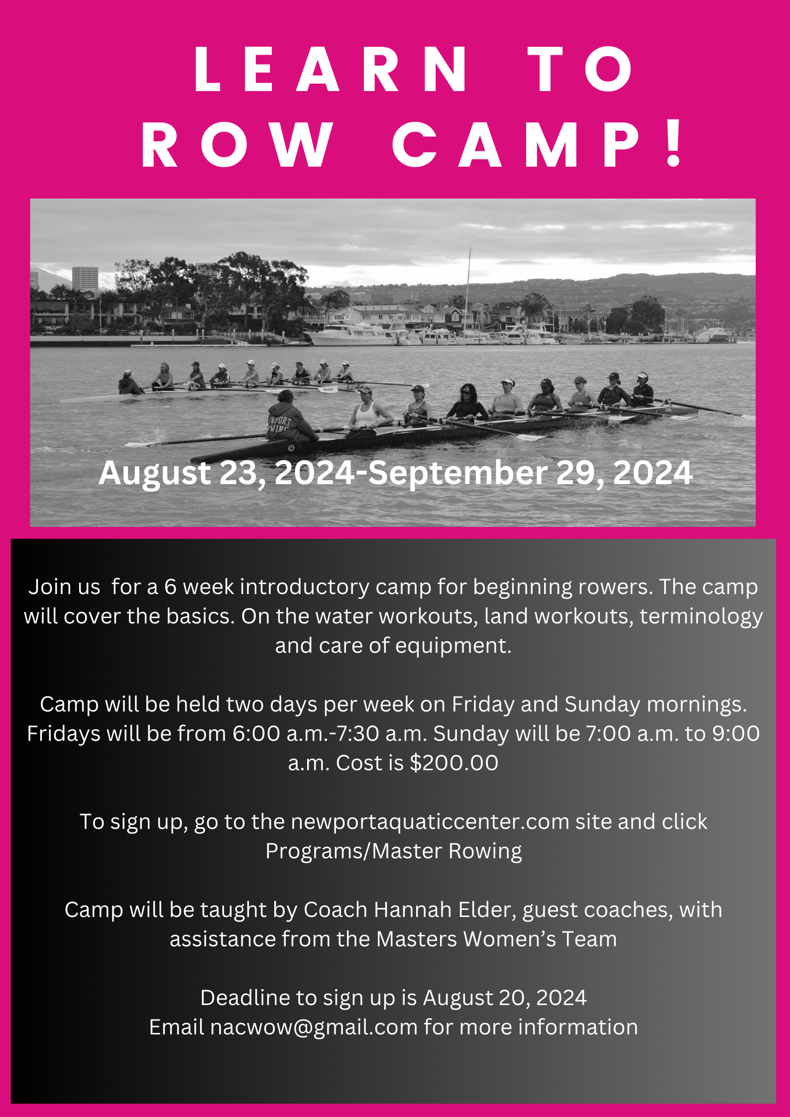 NAC Masters Women’s Rowing Team | Newport Aquatic Center